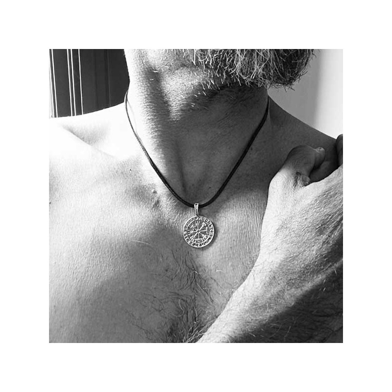Collier Viking Thorin médaillon pentacle de Jupiter en argent